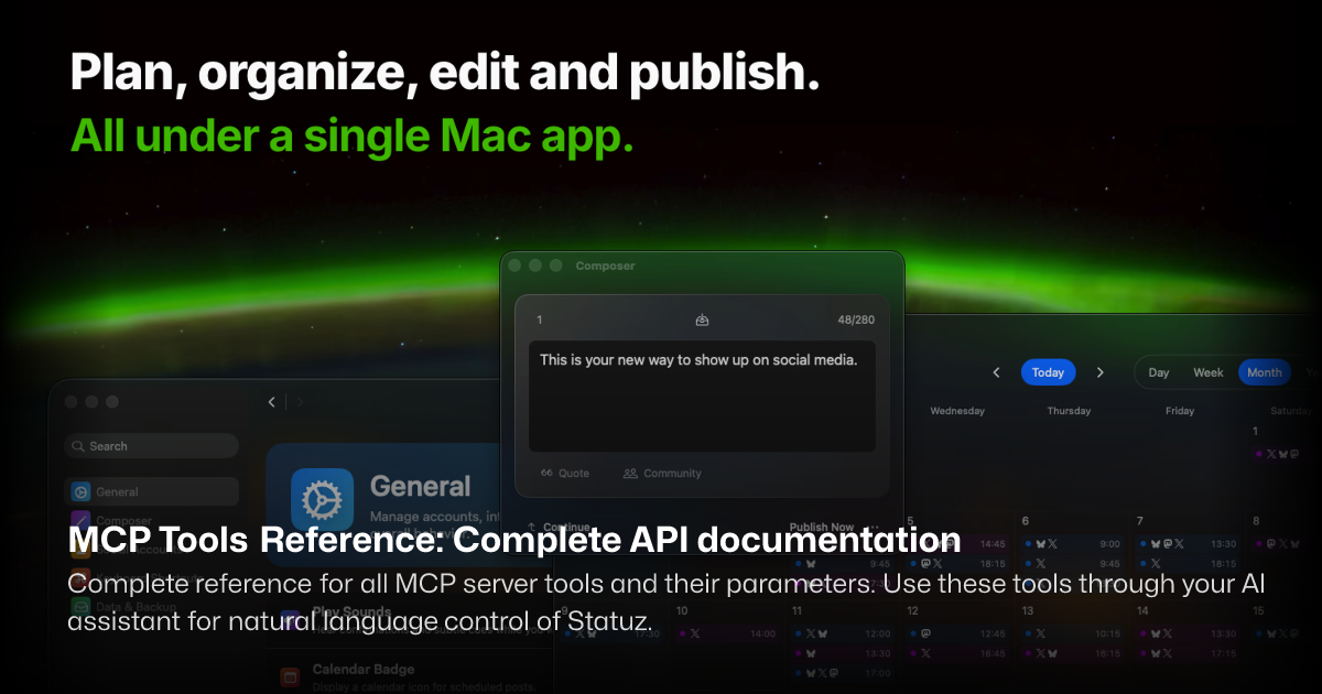 MCP Tools Reference: Complete API documentation • Statuz