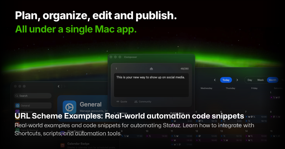 URL Scheme Examples: Real-world automation code snippets • Statuz