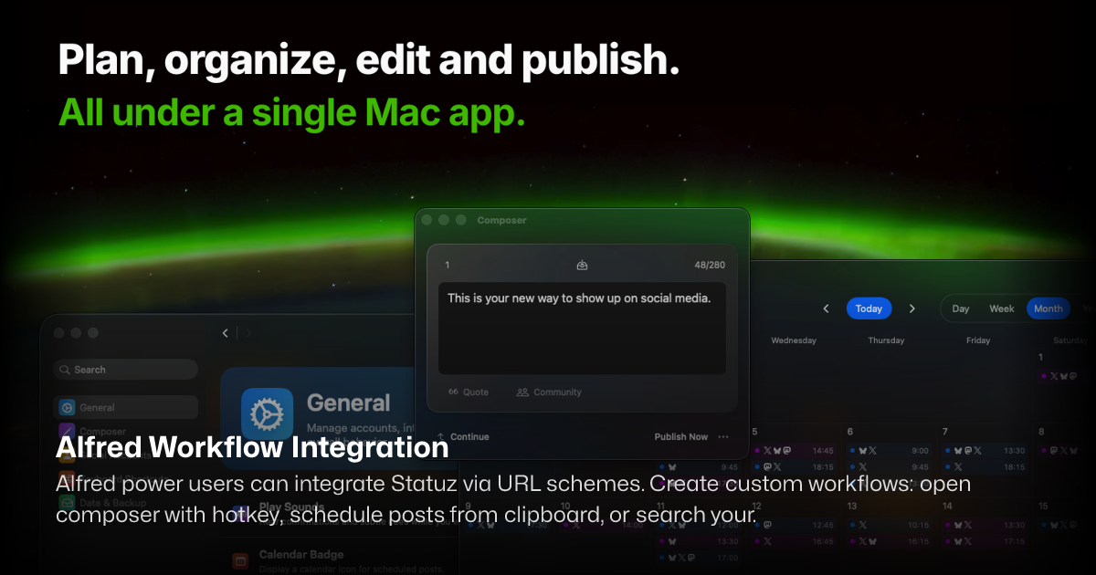 Alfred Workflow Integration • Statuz