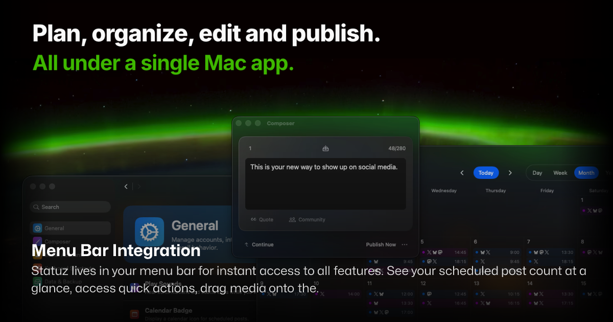 Menu Bar Integration • Statuz